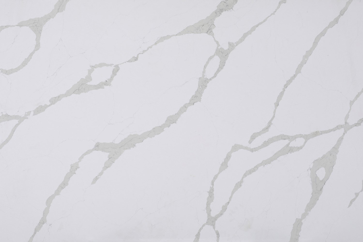 Calacatta Stream 110x26 White Quartz Prefab - Direct Finishes